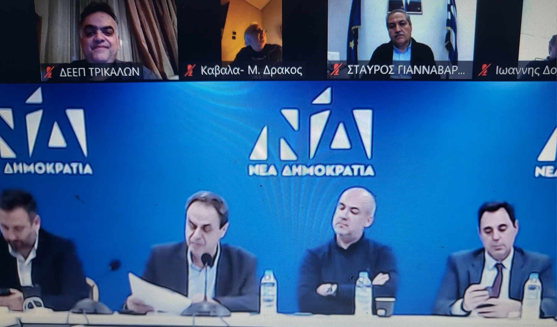 Τηλεδιάσκεψη των Προέδρων ΔΕΕΠ με την κεντρική διοίκηση της ΝΔ - Παρών ...